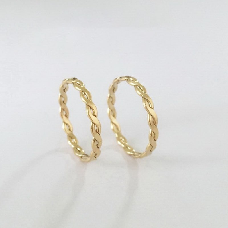 Flat Braided Rings - Etsy UK