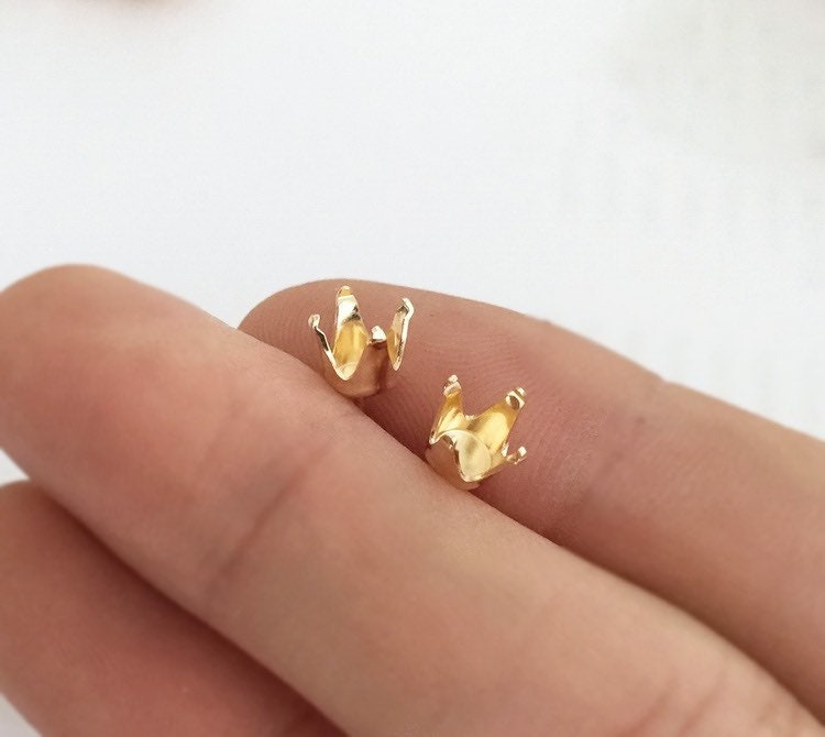 2 Pcs 3mm/4mm/5mm/6mm 14K Gold Filled Snap-in Setting Post Earring ...