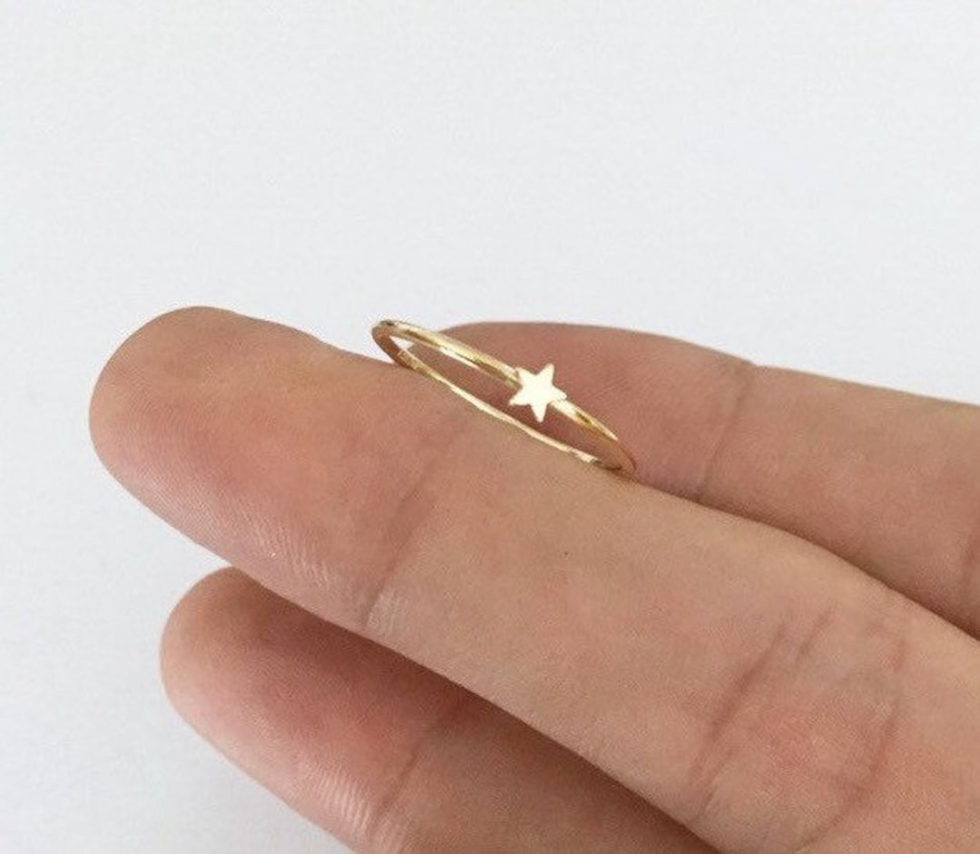 14K Gold Filled Star Stacking Ring, 3.5mm Star Ring, Minimalist Ring ...