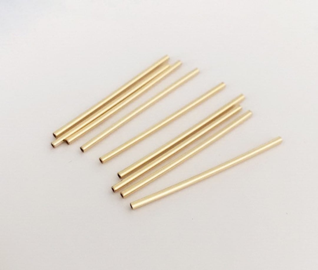 2 Pcs 1x25.5mm Gold Filled Cut Tube, Crimp Tubes, Crimps, Spacer Tubes ...