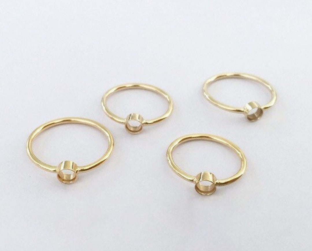 4mm 14K Gold Filled Bezel Ring, Bezel Setting, 1.5mm Thick Ring, Fit 4mm Stone, Bulk, Wholesale ...