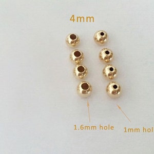 50pcs 4mm 14K Gold Filled Beads, Seamless Gold Beads, Round Beads, 14K ...