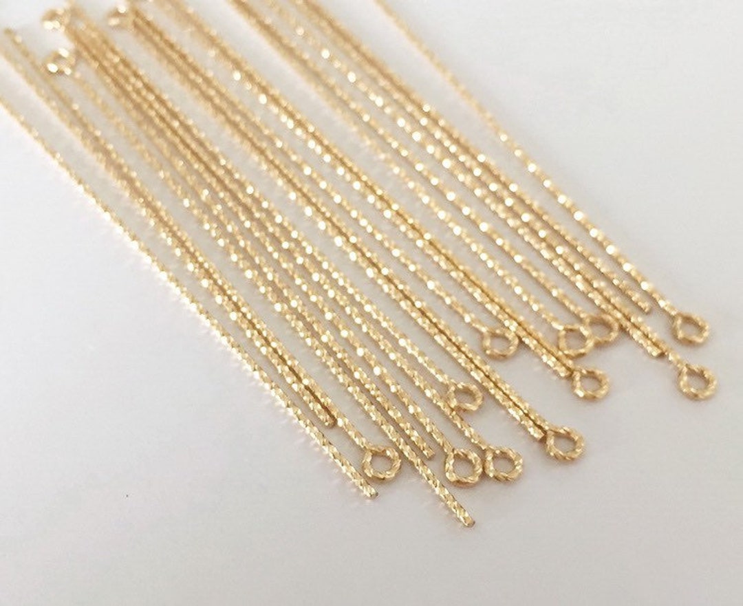 10 Pcs 24 Gauge 14K Gold Filled Sparkle Eye Pins, 0.75 Inch/1 Inch/1.5 ...