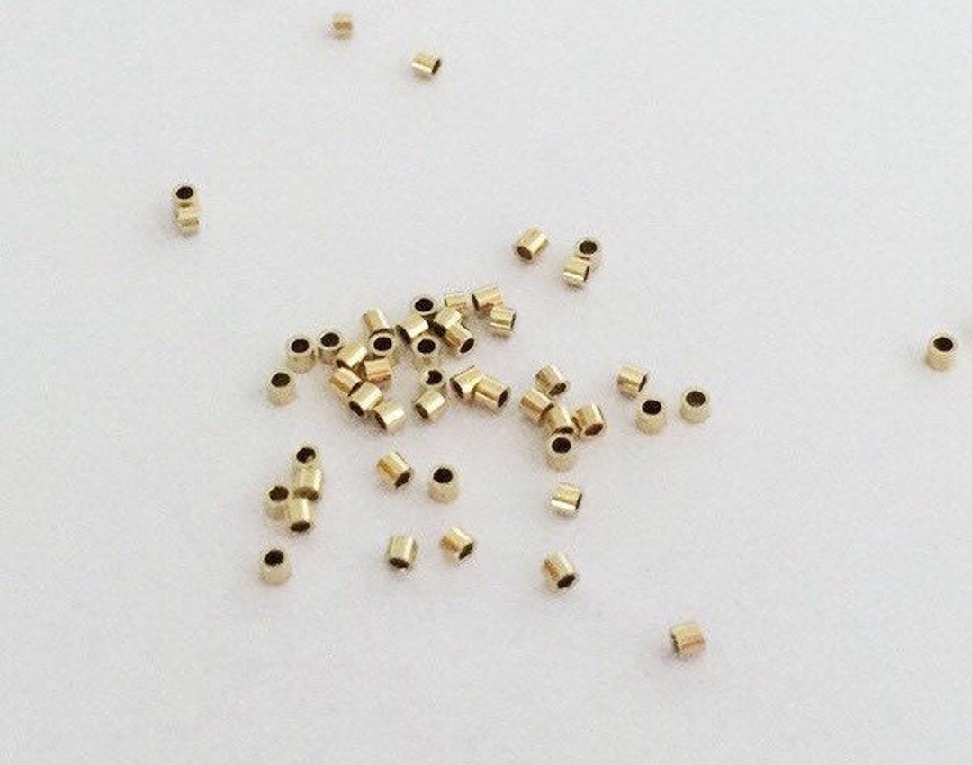 100 Pcs 1.1x1mm Gold Filled Crimp Tubes, Crimp Beads, Cut Tube, Spacer ...