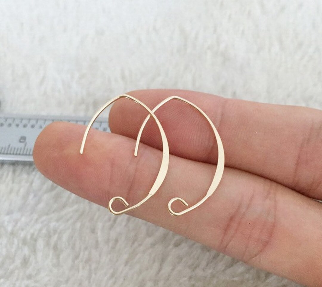 26x17mm 20.5gauge 14K Gold Filled V Shape Flattened Ear Wire, Earring ...