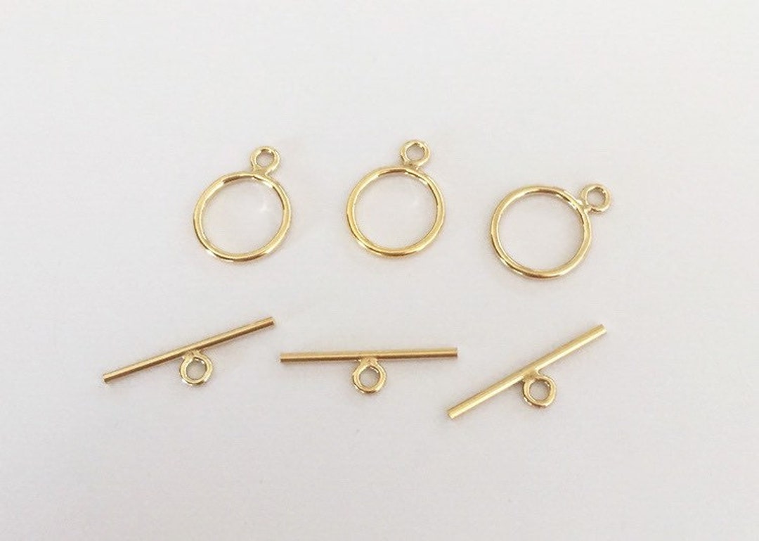 1 Set 10mm 14K Gold Filled Toggle Clasp, Toggle Ring, Toggle Bar - Etsy