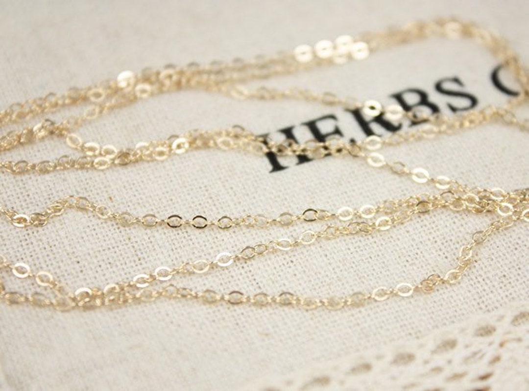 1 Foot 1.52mm 14K Gold Filled Flat Cable Chain, Shiny Cable Chain, by ...