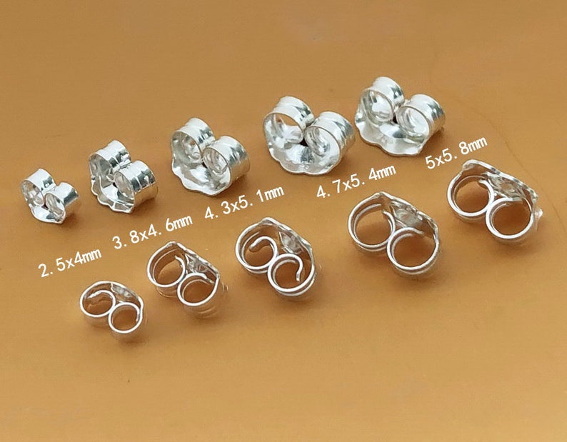 10 Pcs Tiny 925 Sterling Silver Butterfly Ear Nuts, Butterfly Ear Nuts ...