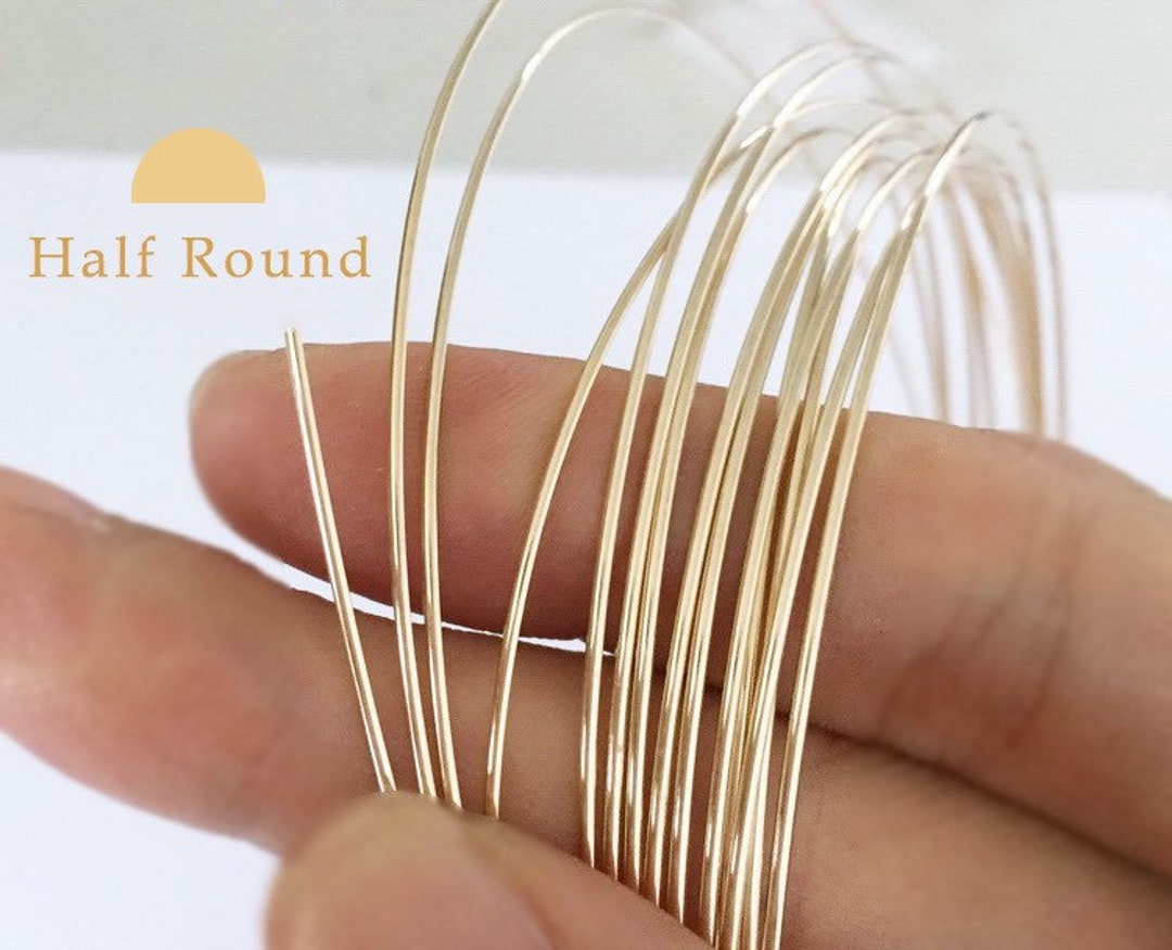 Half Hard 22ga-18ga 14K Gold Filled Half Round Wire, Half Hard Wire, 1 ...