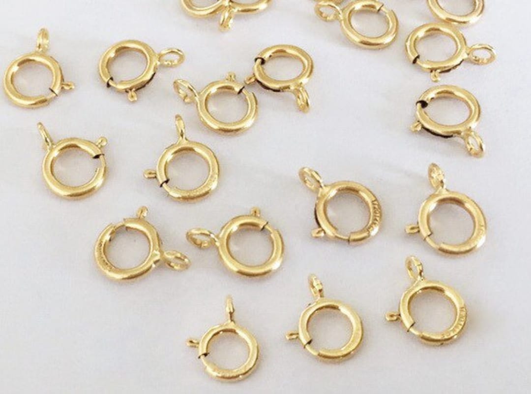 5 Pcs 8mm 14K Gold Filled Spring Ring Clasp With Open Ring - Etsy