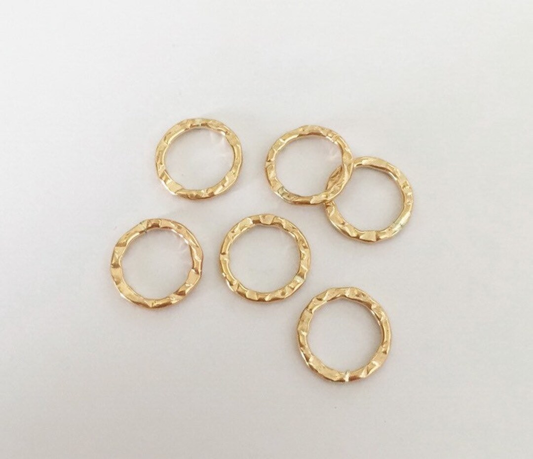 1 Pc 11.2mm 14K Gold Filled Textured Closed Jump Rings, Artisan Jump ...