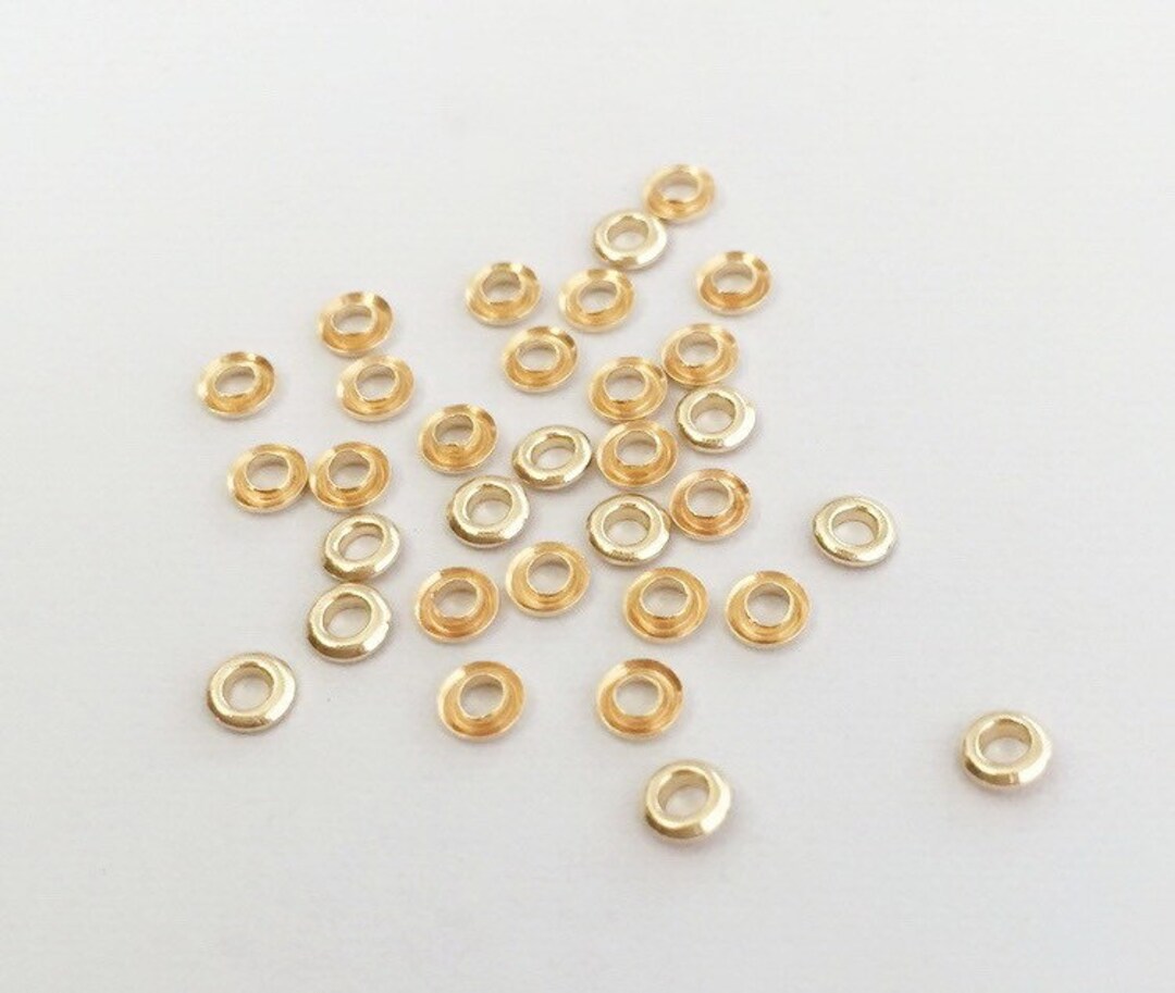 10 Pcs 2mm 14K Gold Filled Bead Grommets, Bead Cores, Eyelets Bead for ...