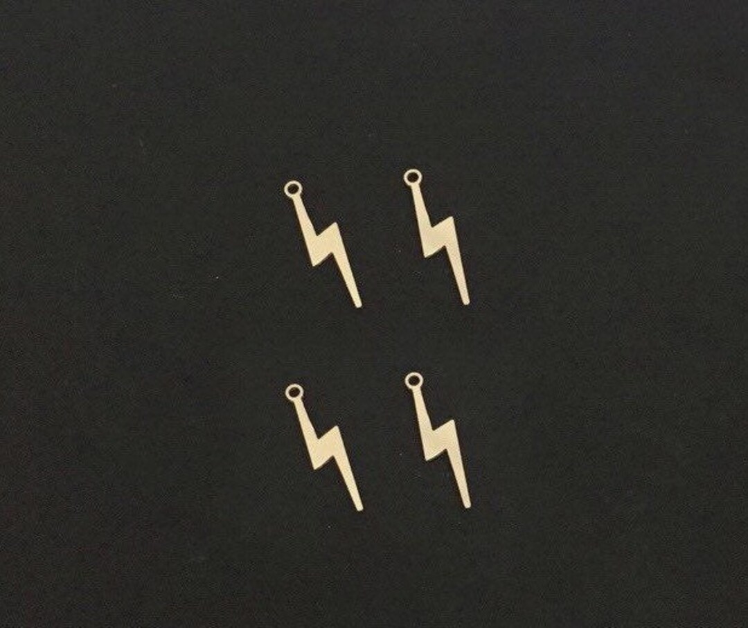 4x16.5mm 14K Gold Filled Lightning Charm, Lightning Bolt Drop ...