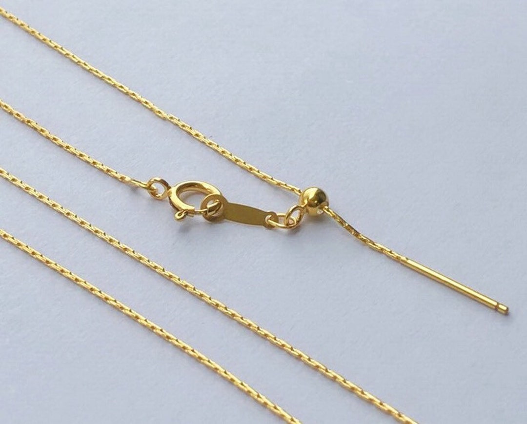 18 Inch 0.65mm 14K Gold Filled Snake Chain Necklace, Adjustable Length ...