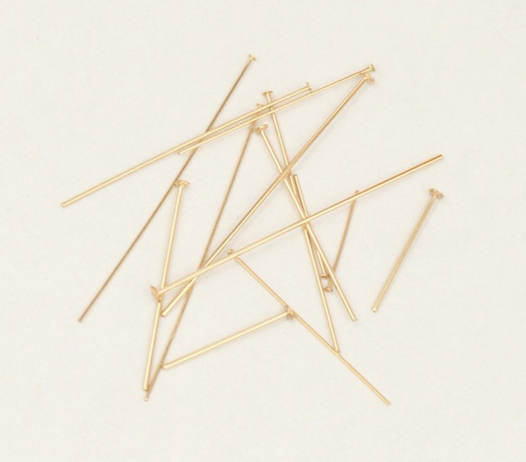 20 Pcs 24 Gauge 14K Gold Filled Cup End Head Pins, 0.5 Inch/1 Inch/1.5 ...