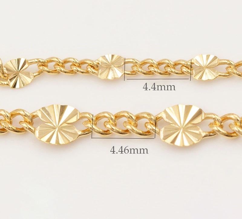 2.4mm/3.47mm 14K Gold Filled Starburst Chain, Curb Chain, Sparkle Chain ...
