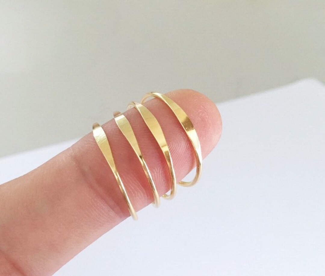 1mm 14K Gold Filled Signet Ring, Hammered Ring, for Stamping, Midi Ring ...