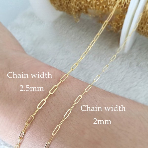 Gold Flat Paperclip Chain - Etsy