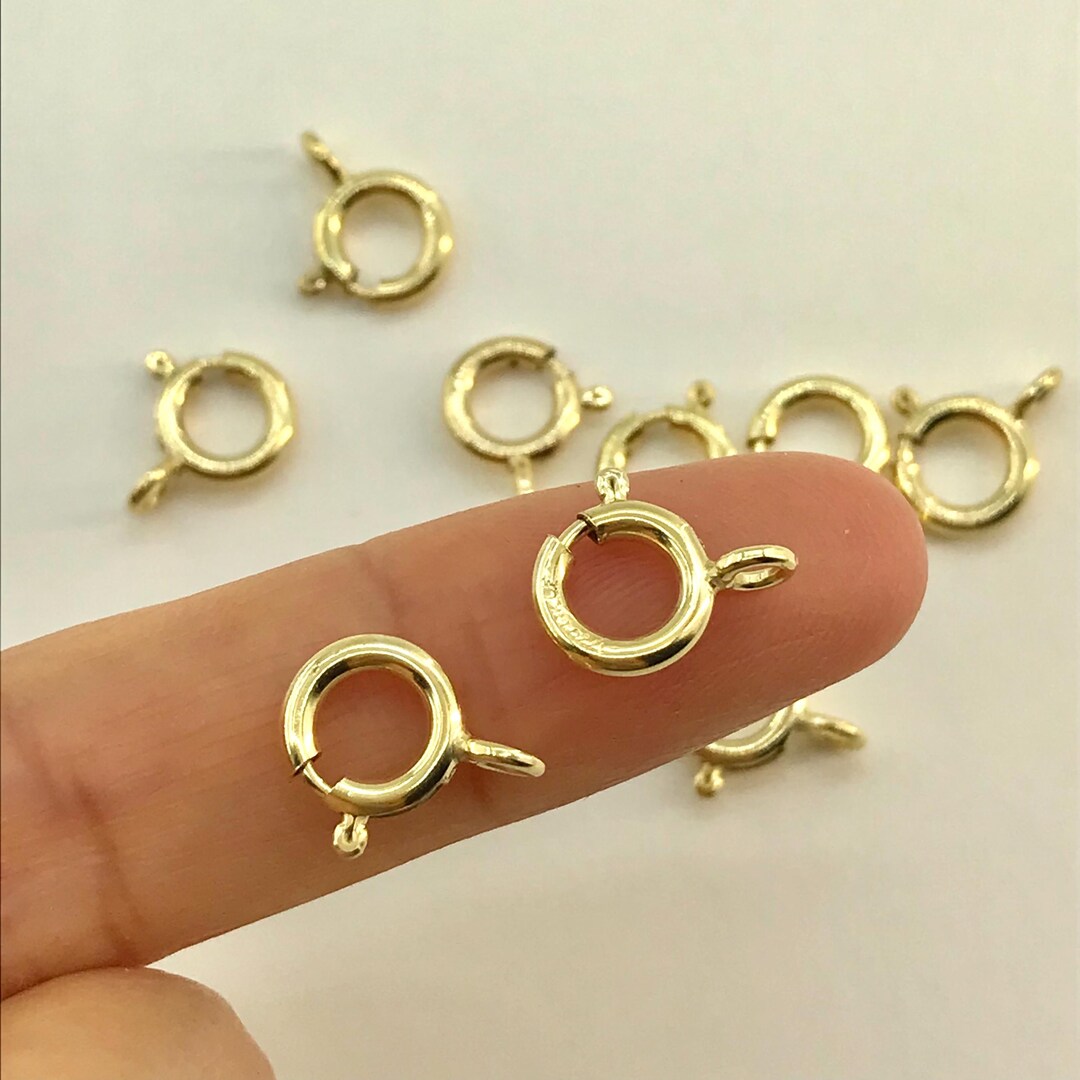 8mm 14K Gold Filled Spring Ring Clasp With Closed Ring Attached ...