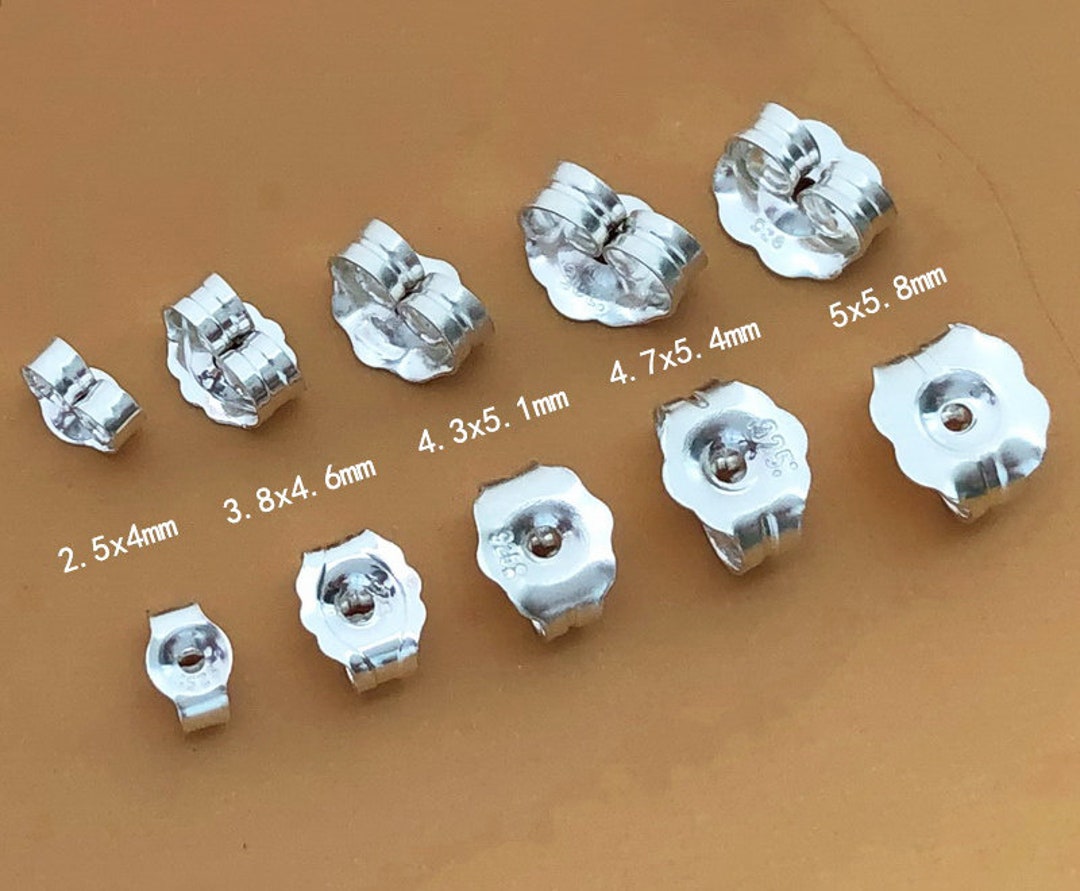 10 Pcs Tiny 925 Sterling Silver Butterfly Ear Nuts, Butterfly Ear Nuts ...