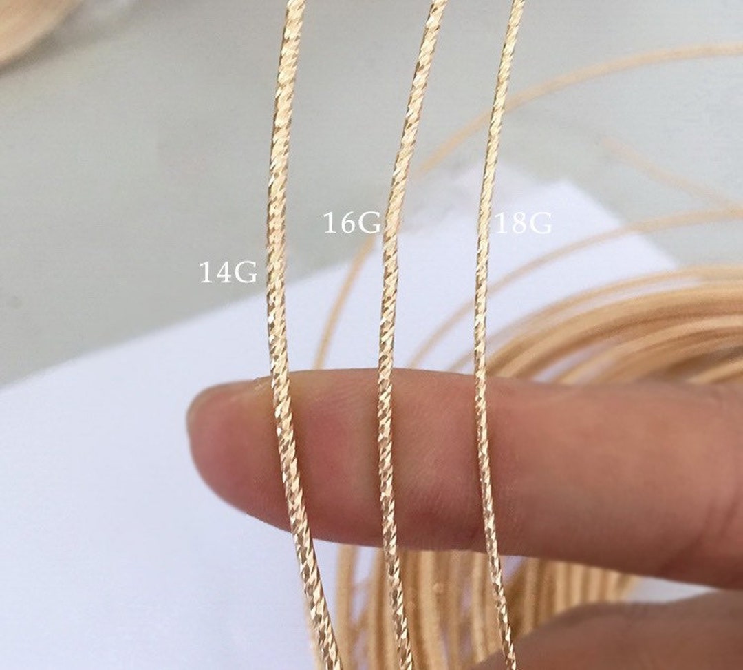 18ga/16ga/14ga 14K Gold Filled Sparkle Wire, Diamond Cut Round Wire ...