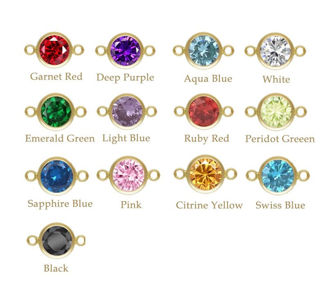 6mm 14K Gold Filled Cz Bezel Connector, 3A Cubic Zirconia Connector ...