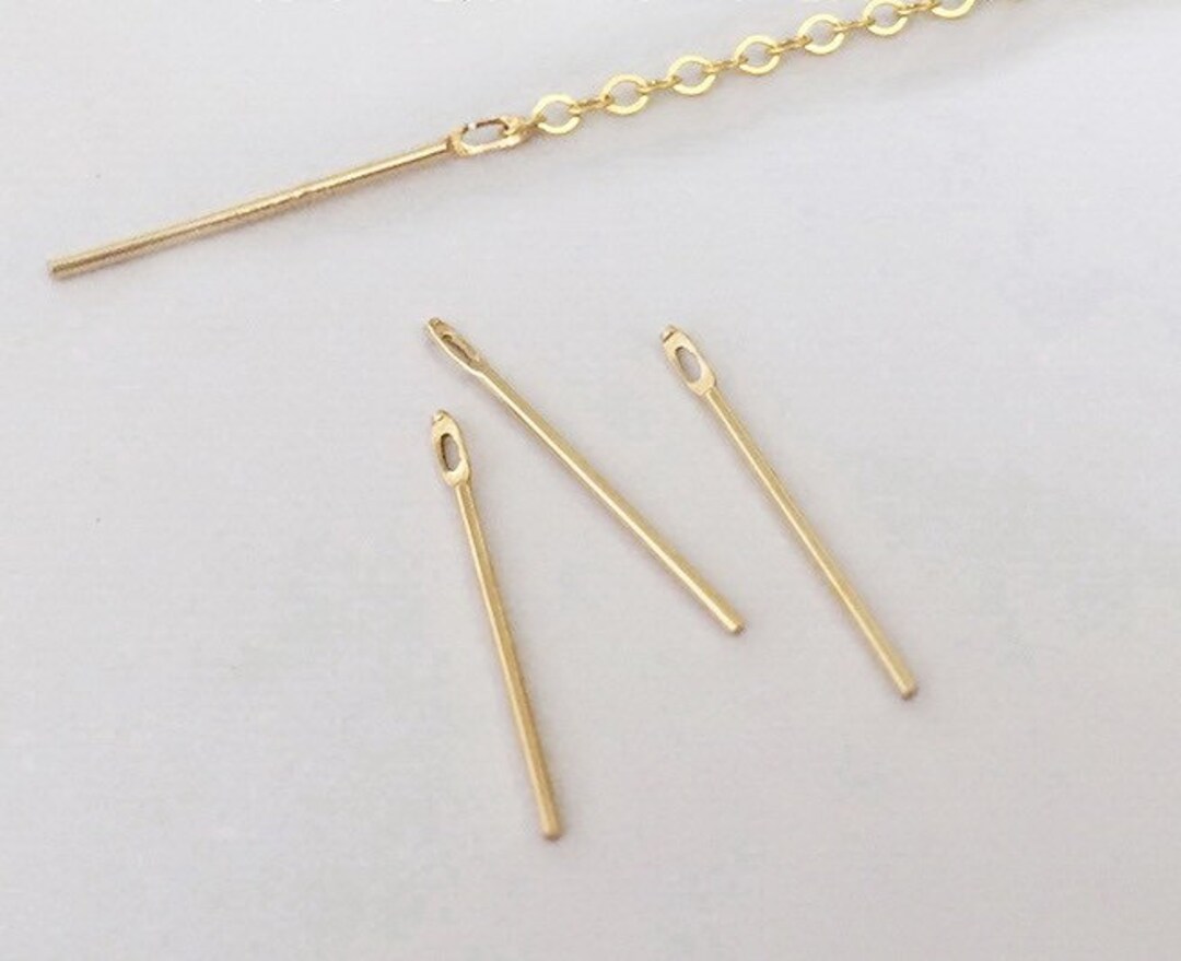 5 Pcs 15.3mm 14K Gold Filled Stick With Closed Loop, End Pin, Stick for ...