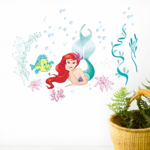 Little Mermaid Wall Decal 17x 33 Mermaid With Friends - Etsy