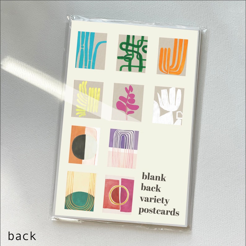 Modern Abstract Postcards Set, Pack of 10 Colorful Postcards, Matisse ...