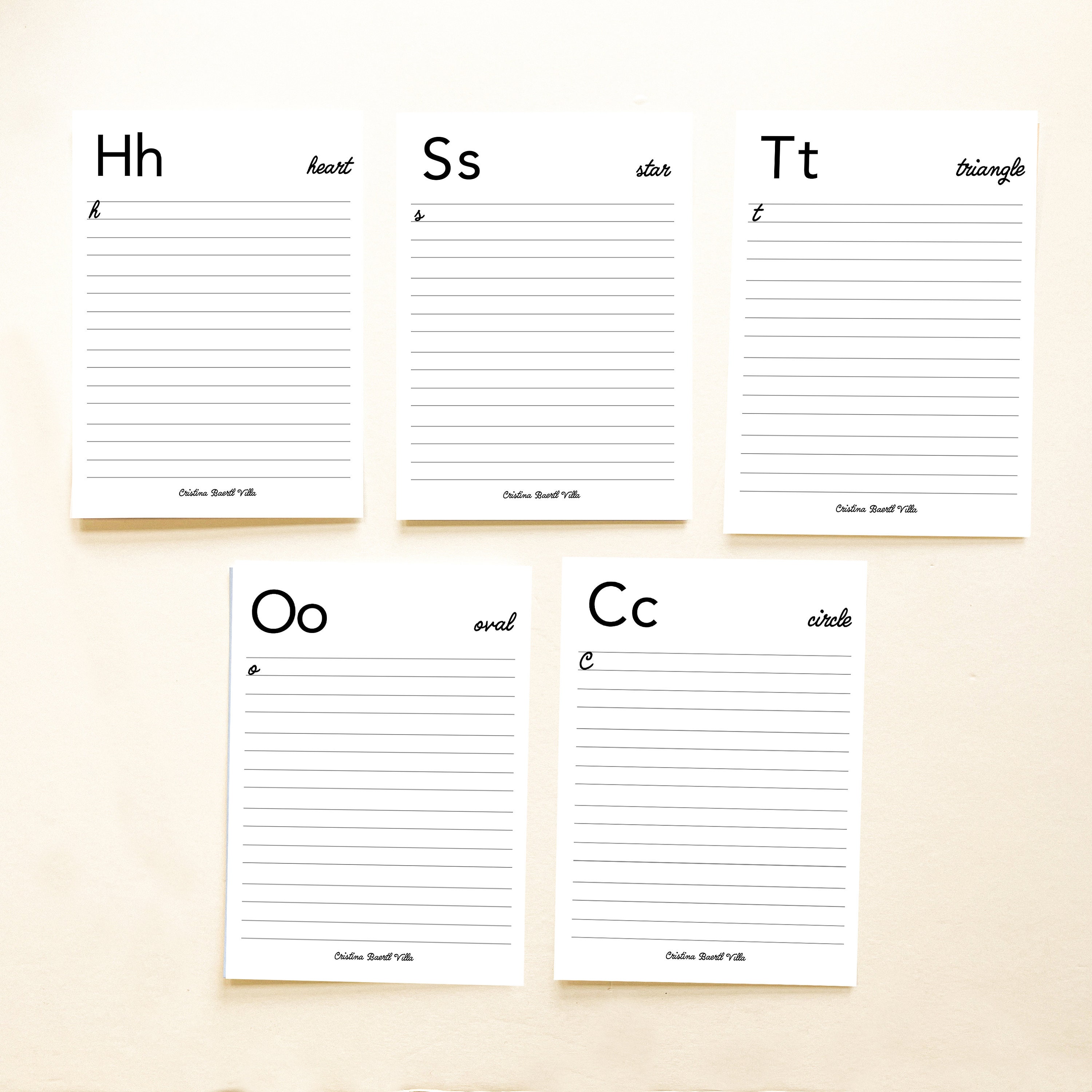 Shapes Cursive Illustrated Workbook, Colorful Geometry and Writing ...