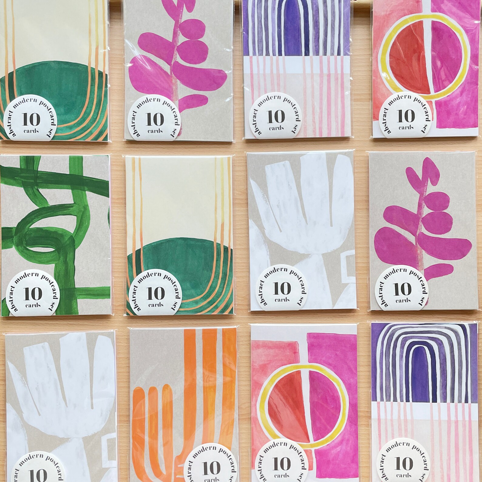 Modern Abstract Postcards Set, Pack of 10 Colorful Postcards, Matisse ...