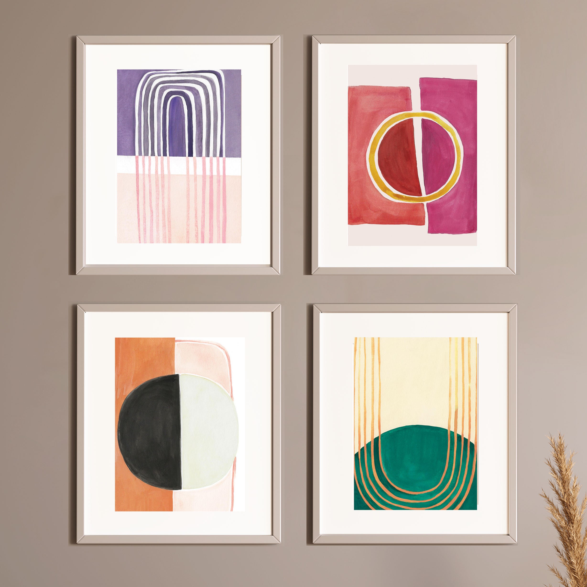 MCM Art set of 4 Printable Filesmid Century Modern Wall Art Digital ...