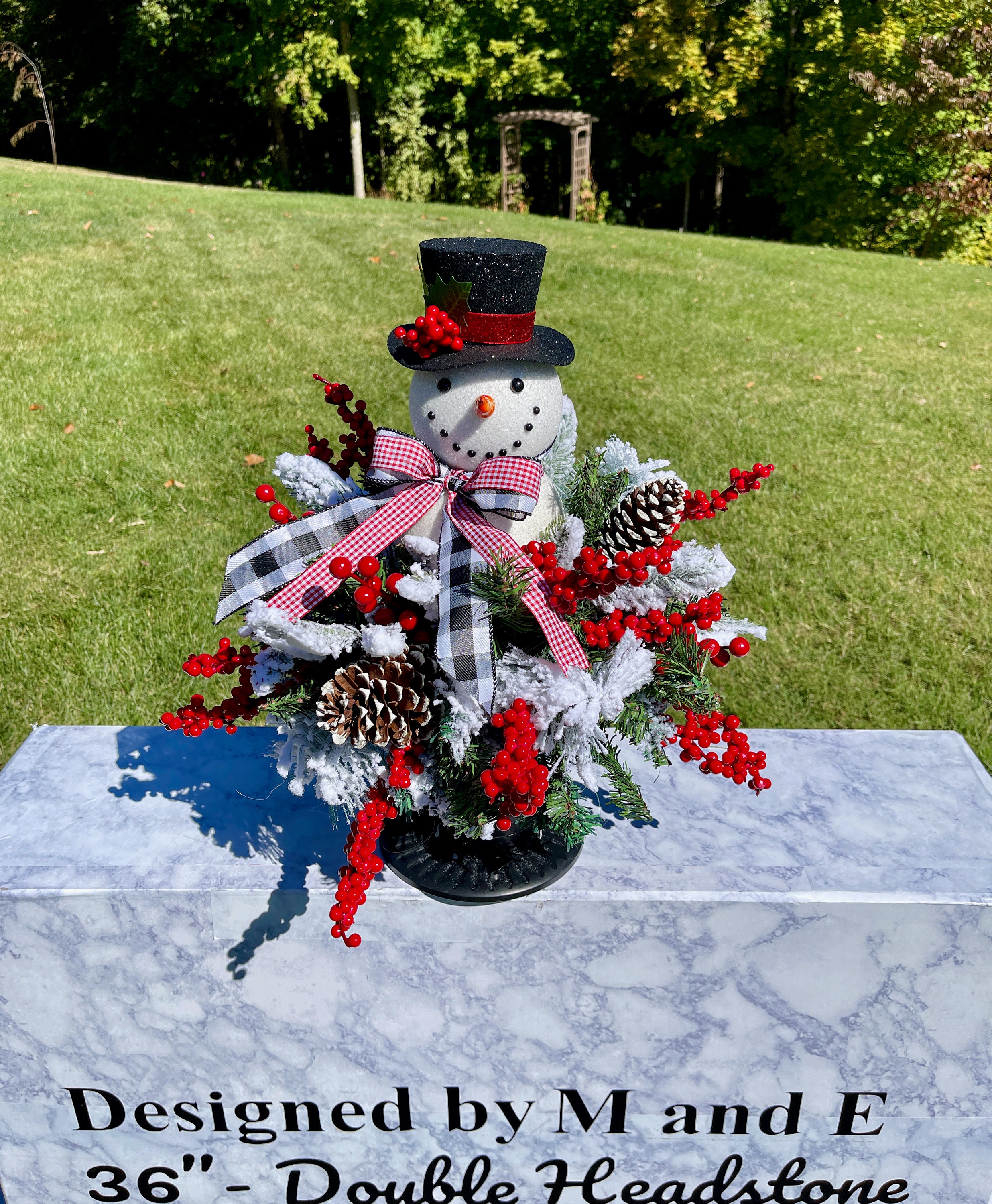 Snowman Cemetery Christmas Vase Christmas Vase Christmas Cemetery Vase Christmas Flowers Cemetery Vase Foam Insert for Headstone. Etsy
