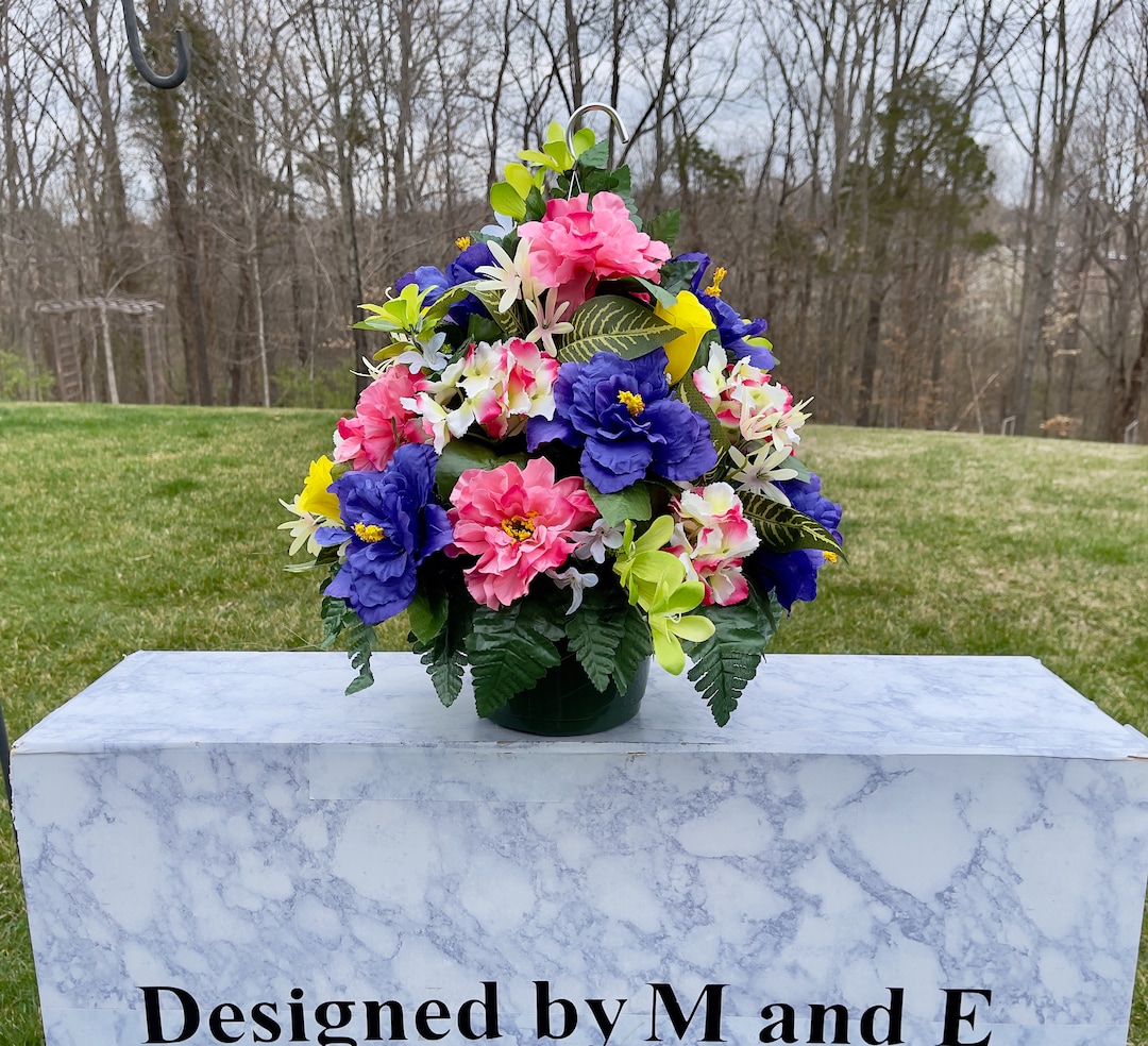 Pastel Colors Large Hanging Basket for Shepherd Hook, Hanging Basket ...