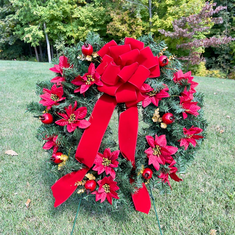Memorial Wreaths for Graves With Bows - Etsy