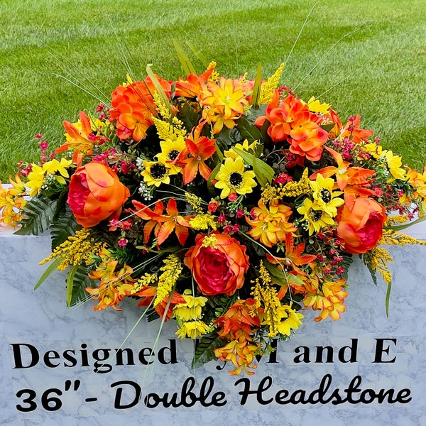 Headstone Saddle Arrangement - Etsy