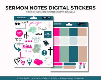 Goodnotes Sermon Church Notes Stickers | Digital Bible Stickers ...