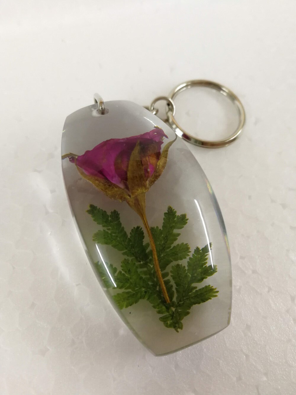 Real Rose in Resin Key Chain - Etsy