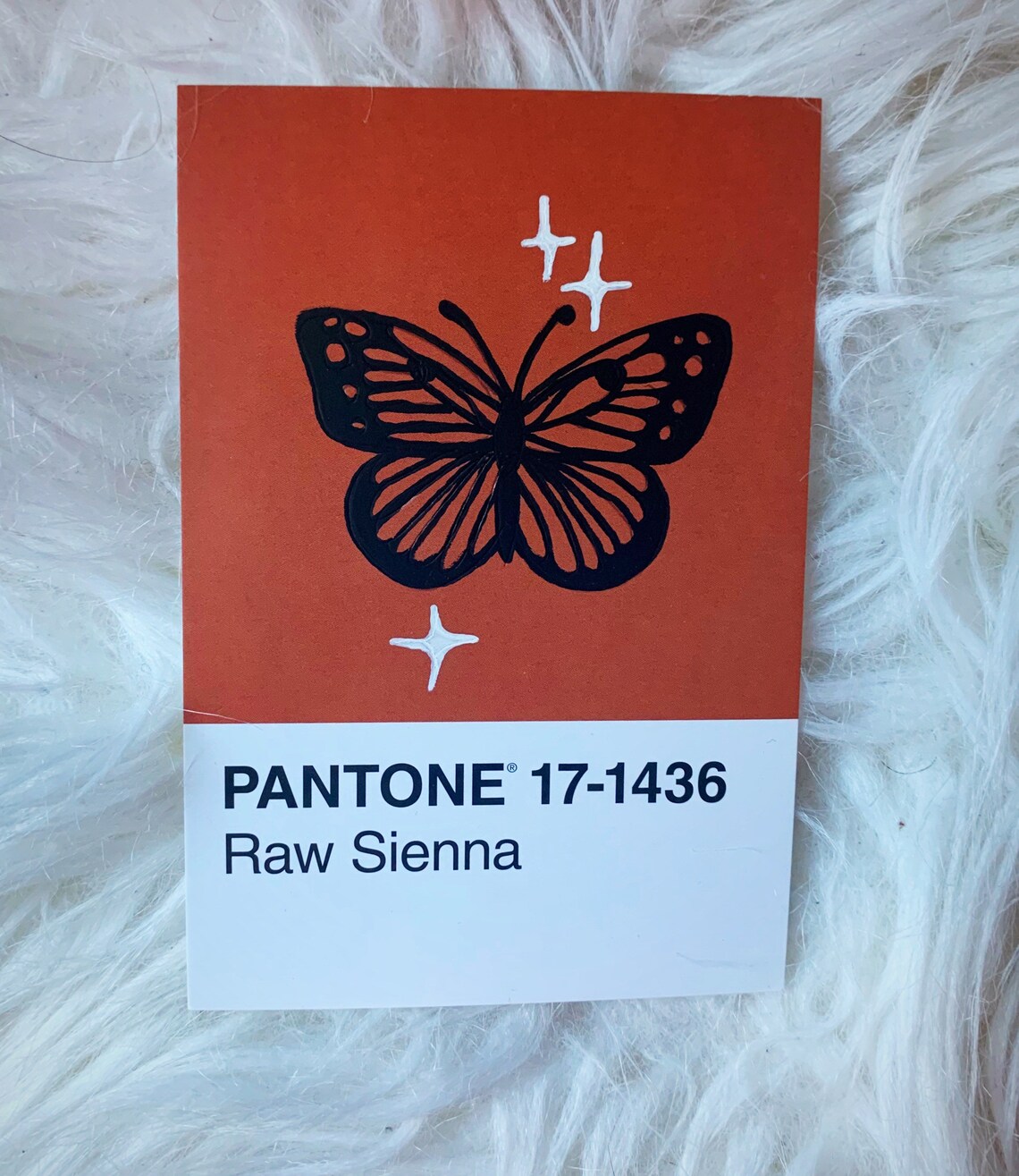 Pantone Postcard: Raw Sienna Butterfly | Etsy