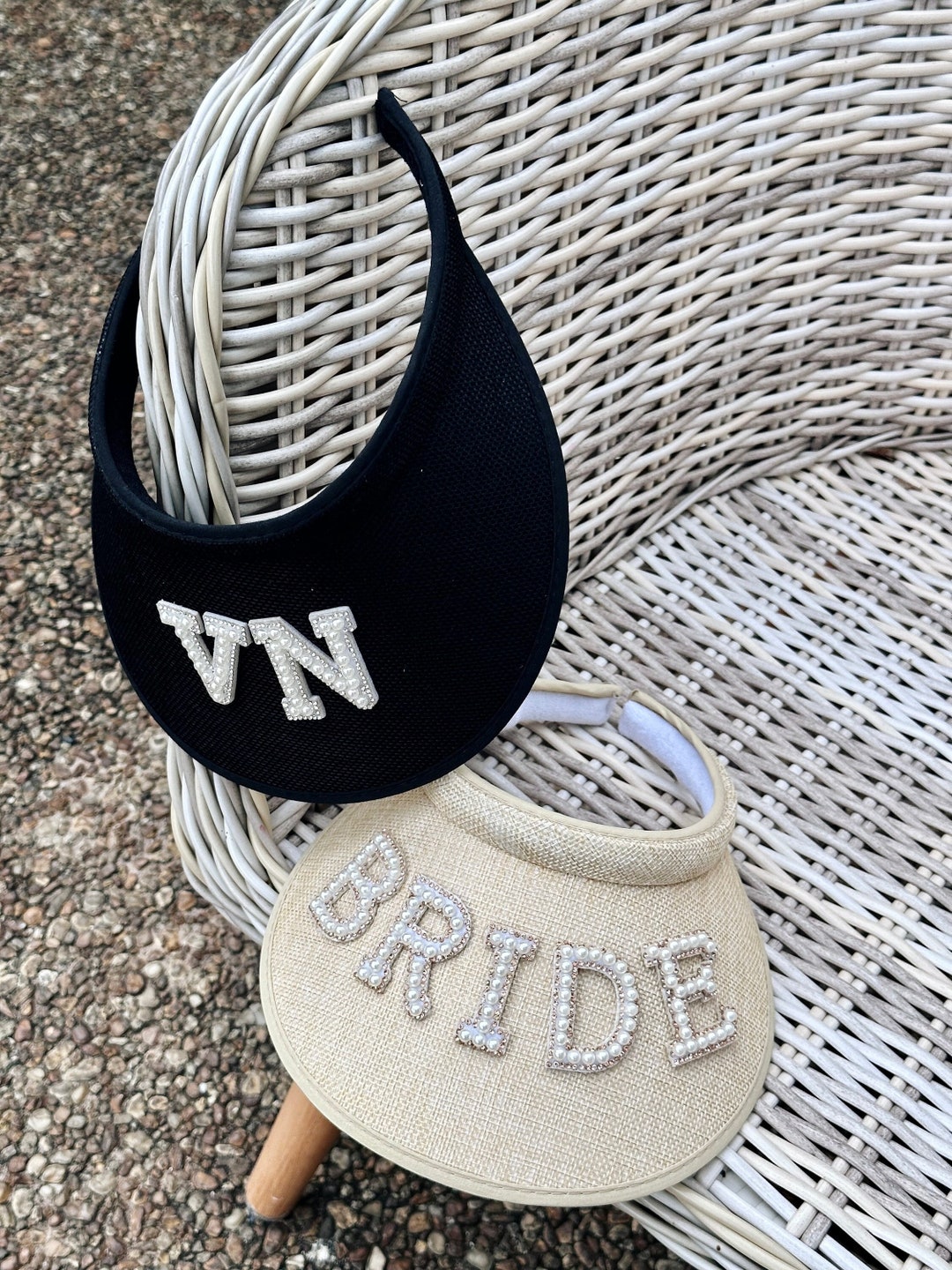 Custom Straw Visors Bride Bridesmaids Maid of Honor Wifey Straw Visors ...