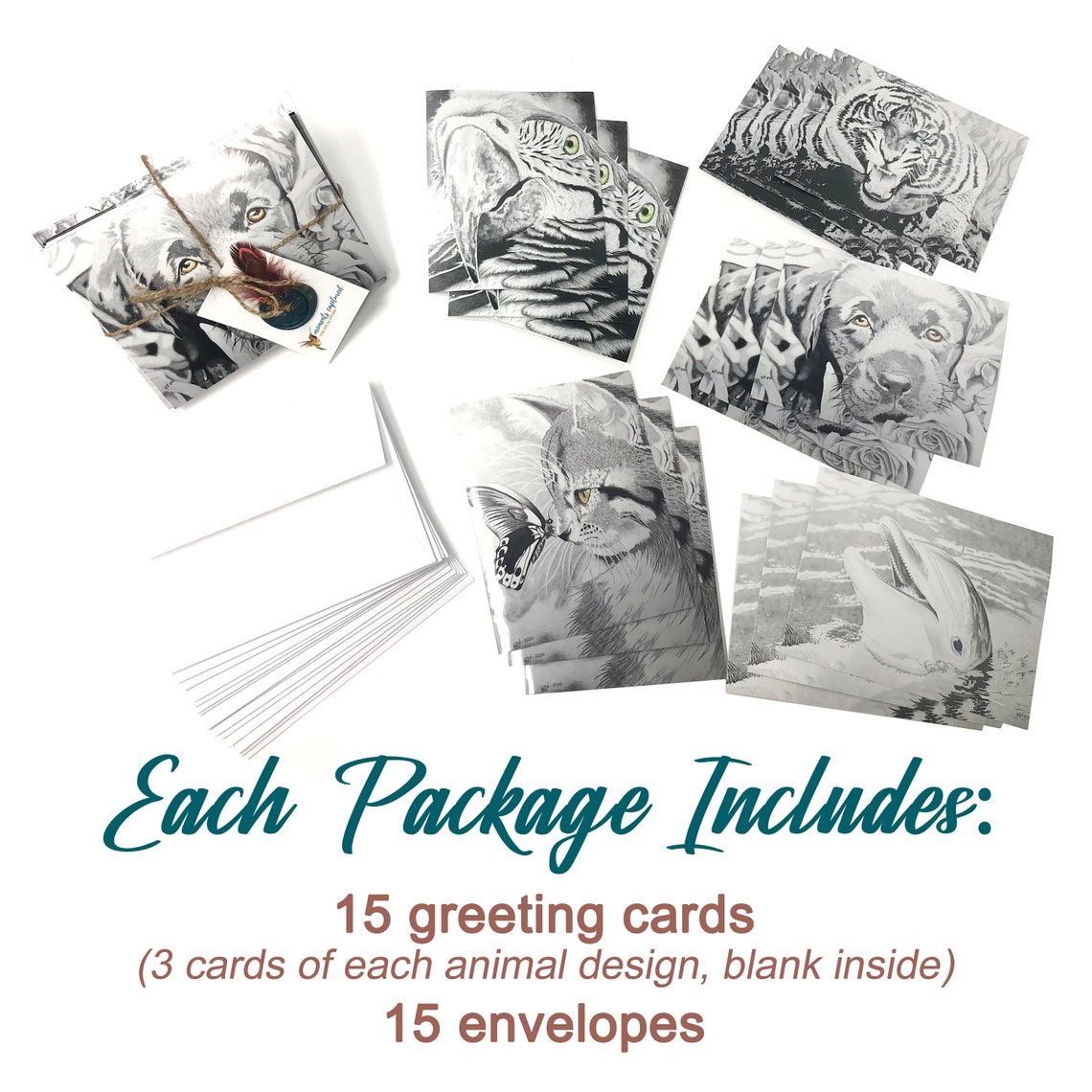 Hand-drawn Greeting Cards PACK OF 15 - Etsy Singapore