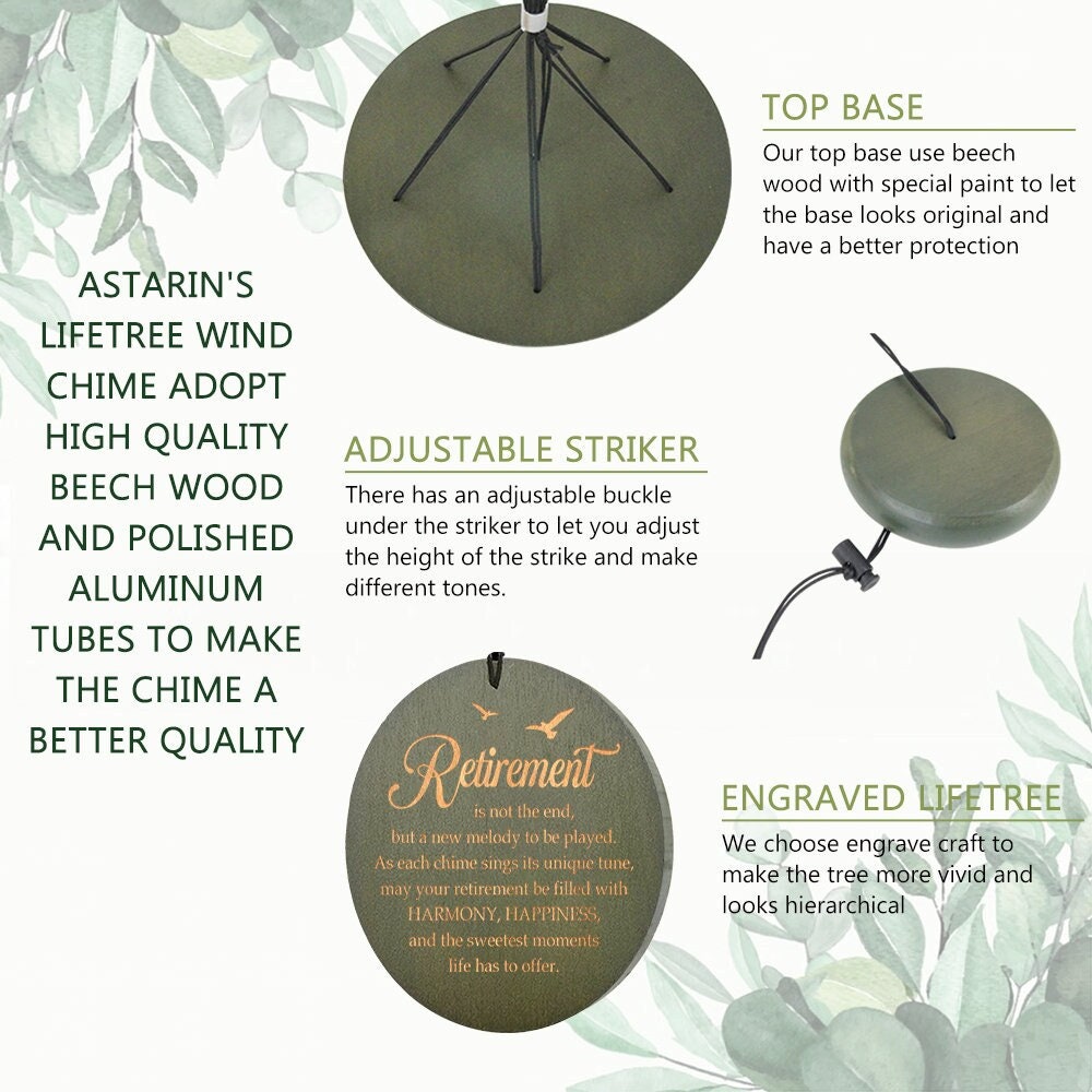 Personalized Retirement Wind Chimes, Happy Retirement, Tree of Life ...