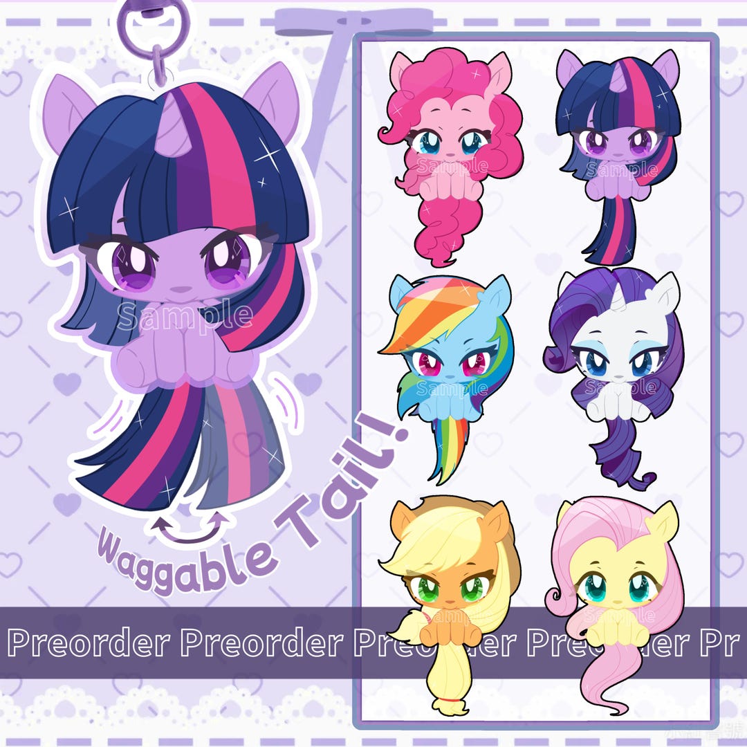 Pony Waggable Tail Acyrlic Keychain Charm Vol. 1 | Mane 6 (tariff ...