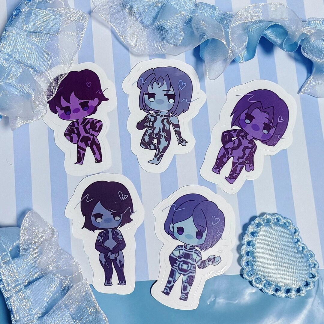 Mini Cortana Doodles Halo Vinyl Stickers Set of 5 | Laptop / Water ...