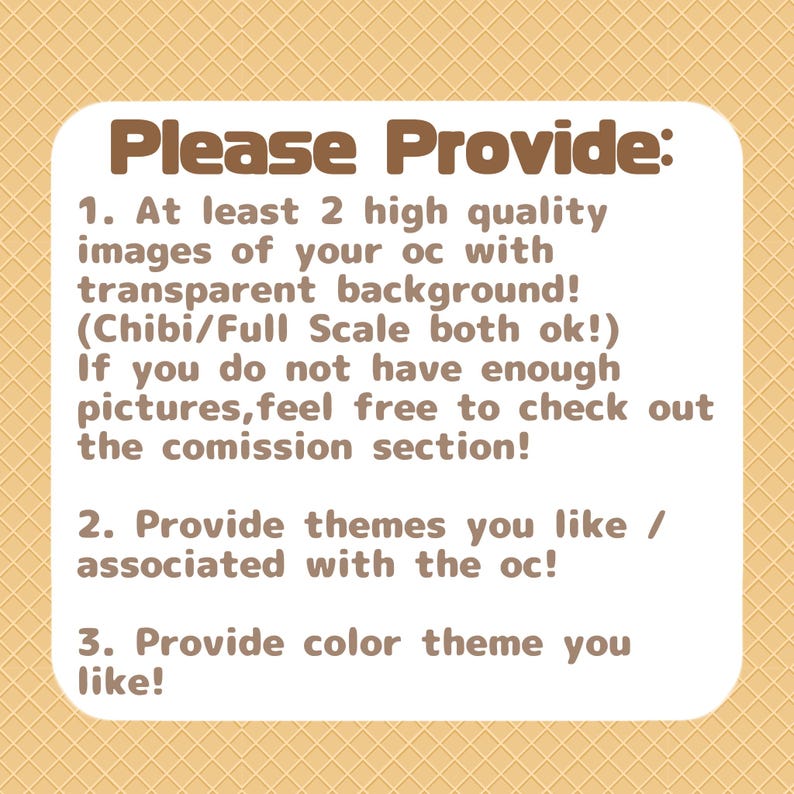 Bring Your OC to Life! Custom OC Character Merch Package | Notecard ...