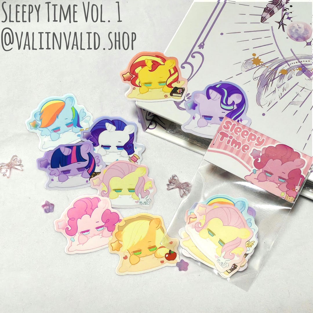 Pony Sleepy Time Vol.1 Chibi 5cm Vinyl Sticker Pack Custom Finish MLP ...