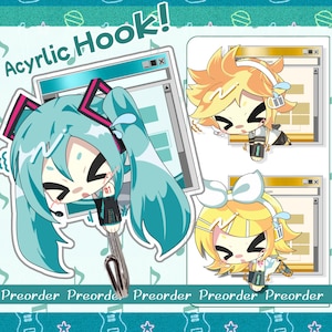 Vocaloid Acyrlic Hook Hatsune Miku Kagamine Rin Len | Vocaloid Chibi ...