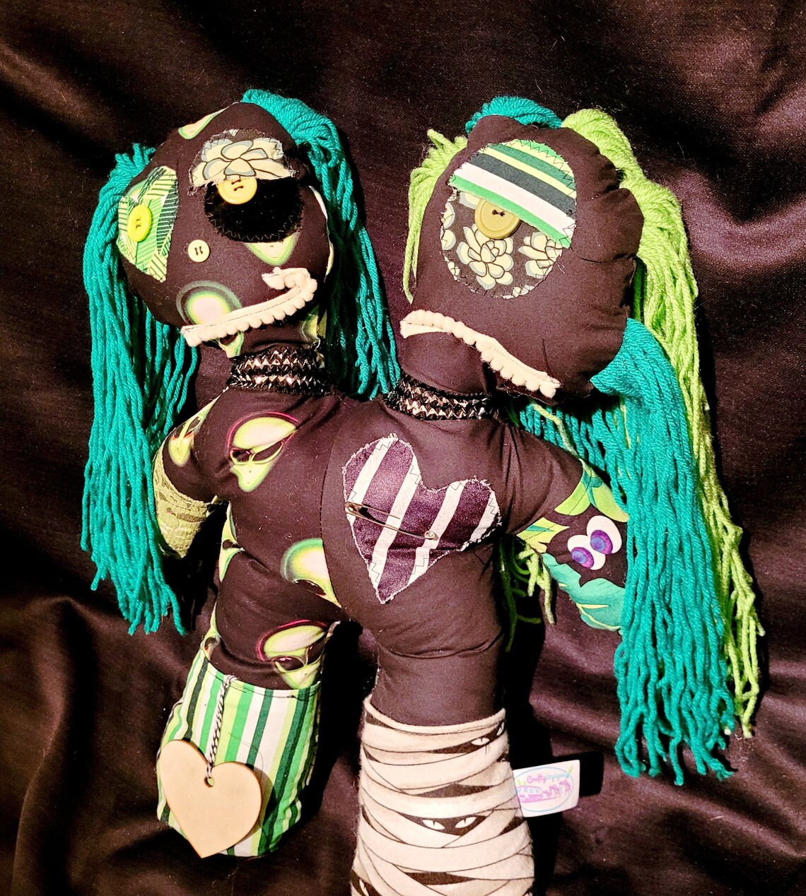 Siamese Twins Intention/ Dammit Dolls Voodoo Therapy Doll Horror Green and Black Aliens - Etsy