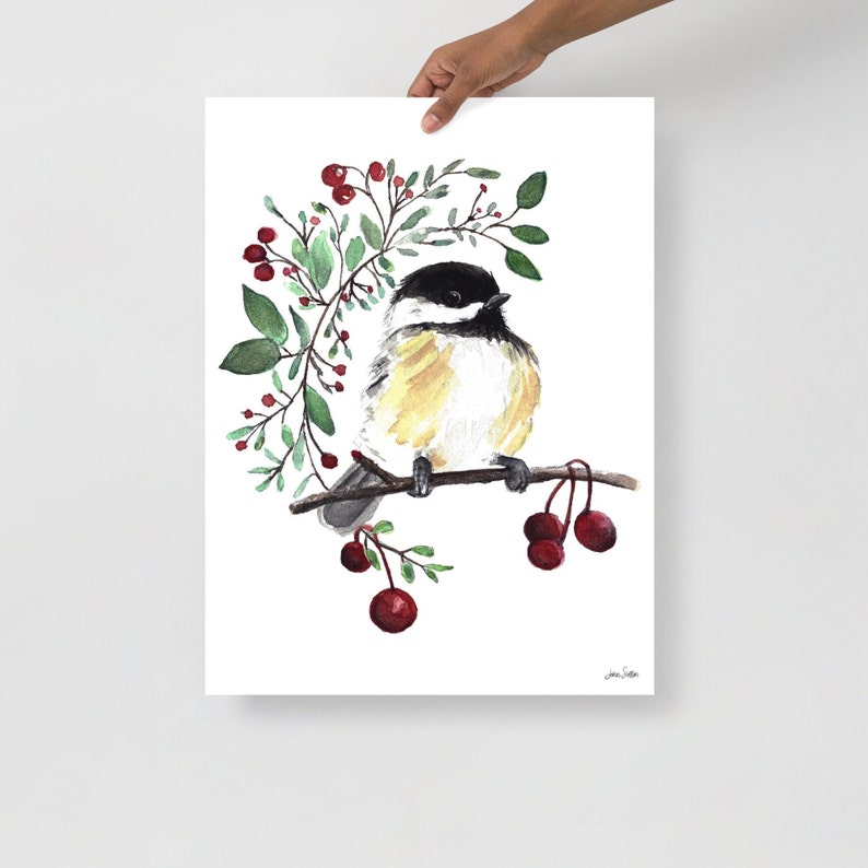 Chickadee Painting Chickadee Songbird Chickadee Art - Etsy