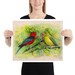 Scarlet Tanagers Couple Painting, Art Print Scarlet Tanagers, Scarlet ...